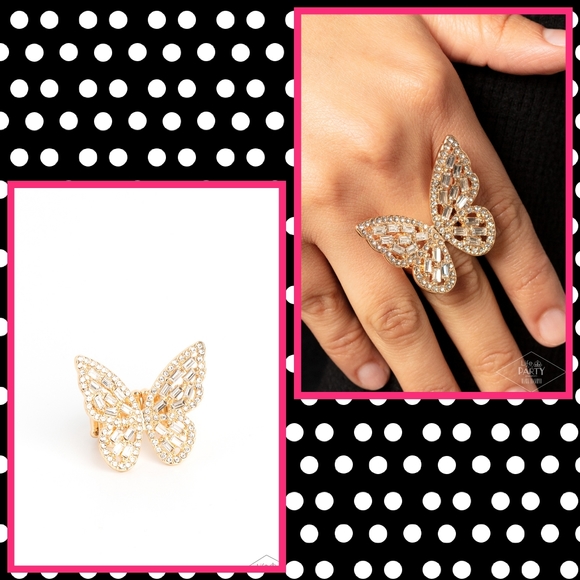 paparazzi | Jewelry | 2 Paparazzi Flauntable Flutter Gold Ring | Poshmark